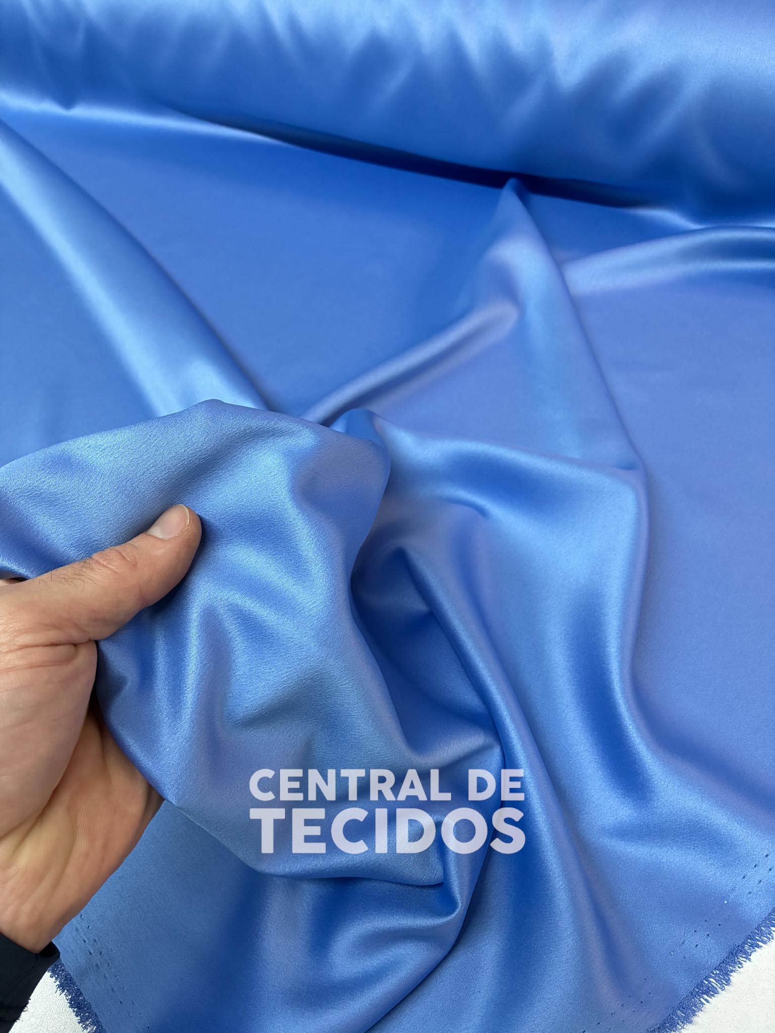 CENTRAL DE TECIDOS - Crepe Amanda Liso Azul Celeste